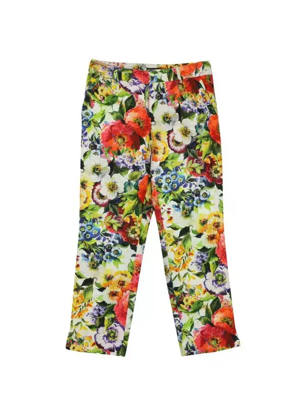Dolce & Gabbana Floral-pattern Trousers - White