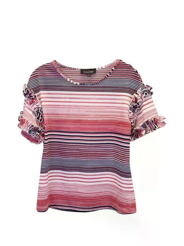 Saloni Striped Ruffled Top