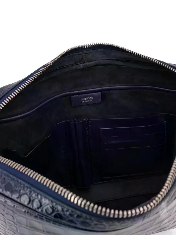 TOM FORD Embossed-leather Zip Laptop Bag