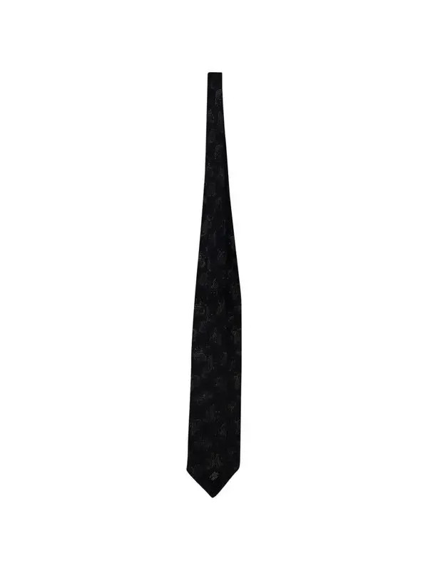 Giorgio Armani Printed Silk Neck Tie - Black