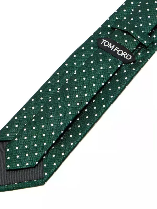 TOM FORD Polka-dot Neck Tie - Green