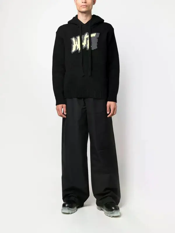 Off-White High-waisted Wide-leg Trousers