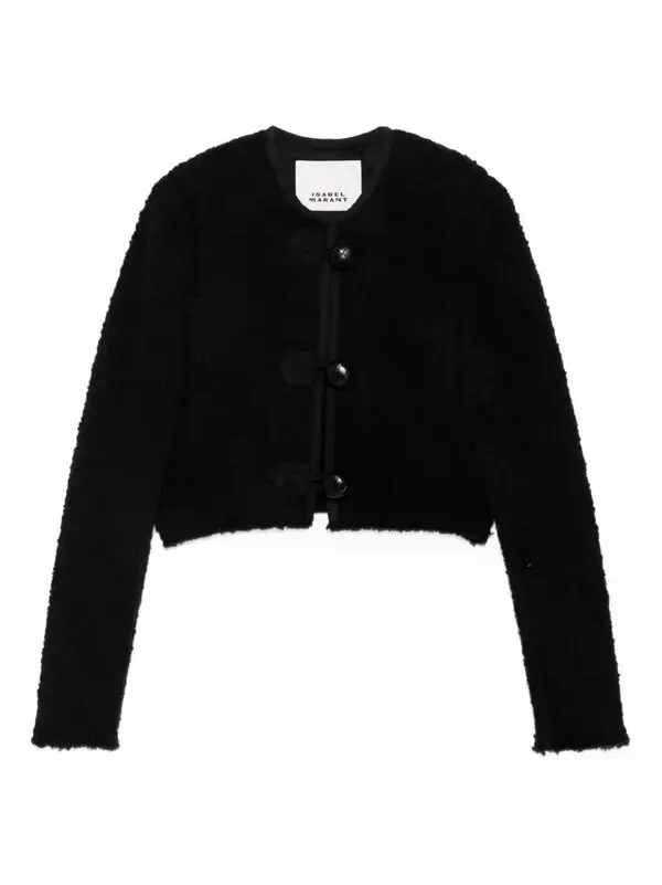 Isabel Marant Étoile Gradilia Bouclé Jacket With Suede-style Details - Black
