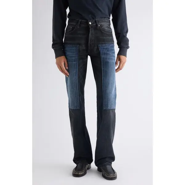 Acne Studios 2010 M Patchwork Straight Leg Jeans - Black