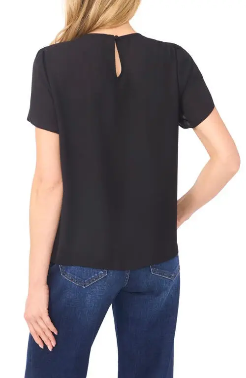CECE DUPRAZ Shirred Tulip Sleeve Top - Rich Black