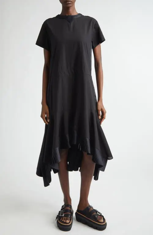 Sacai Cotton Broadcloth High-low Hem Dress