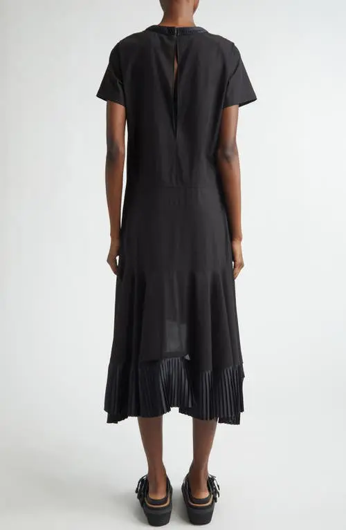 Sacai Cotton Broadcloth High-low Hem Dress