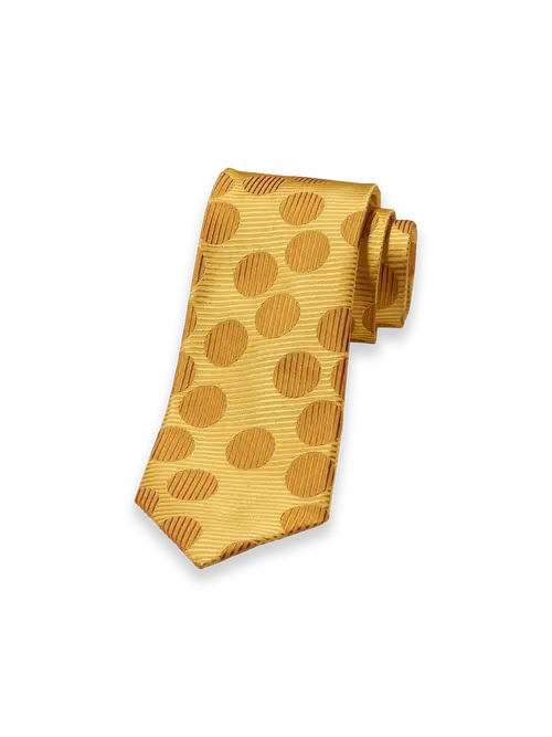 PAUL FREDRICK Circles Pattern Neck Tie - Yellow