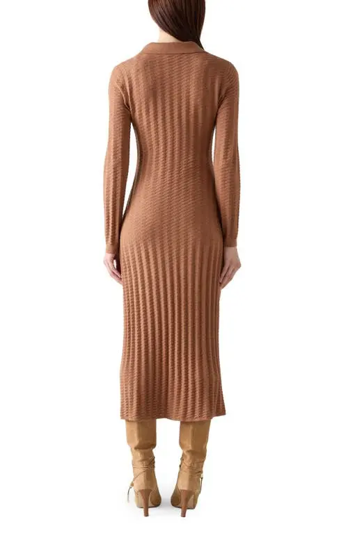 LK BENNETT Mika Long Sleeve Cotton & Merino Wool Sweater Dress