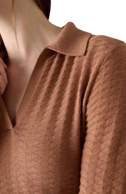 LK BENNETT Mika Long Sleeve Cotton & Merino Wool Sweater Dress