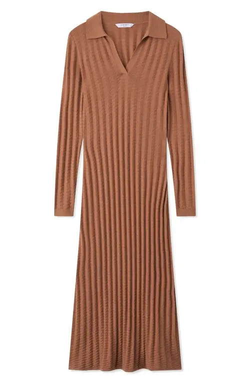 LK BENNETT Mika Long Sleeve Cotton & Merino Wool Sweater Dress