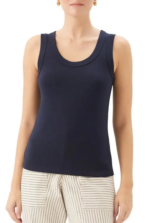 Fifteen Twenty Fitted Scoop Neck Tank - Navy