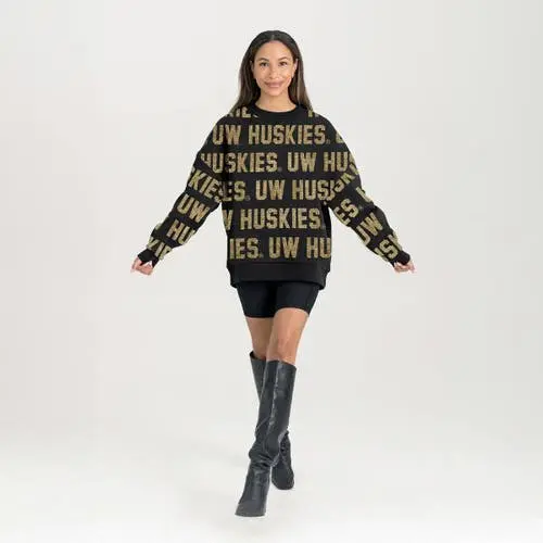 GAMEDAY COUTURE Washington Huskies Hype Era Sweatshirt - Black