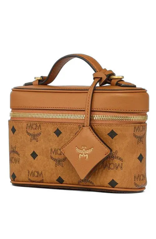 Mcm Aren Vanity Case In Visetos Leather Mix