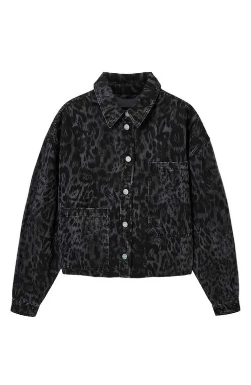 ALLSAINTS Leopard Denim Trucker Jacket