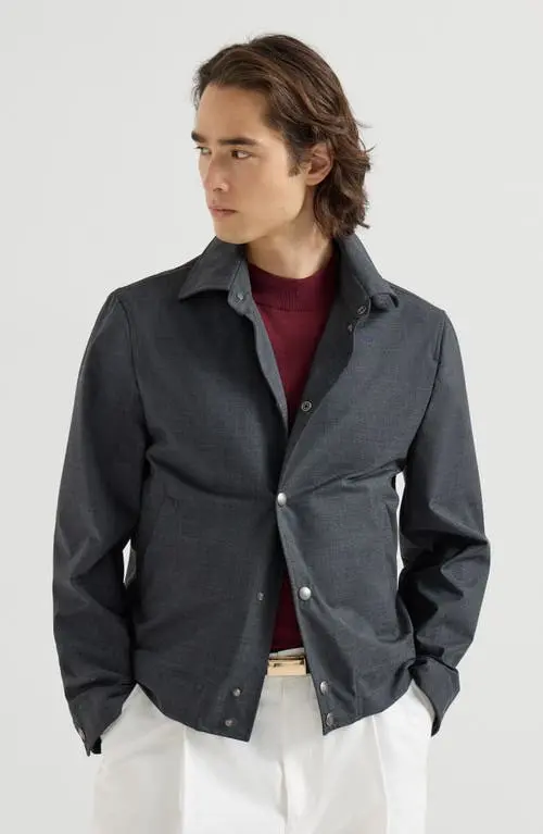Brunello Cucinelli Virgin Wool Fresco Outerwear Jacket - Dark Grey