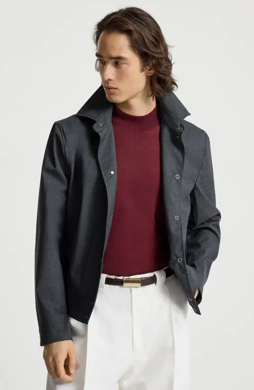 Brunello Cucinelli Virgin Wool Fresco Outerwear Jacket - Dark Grey