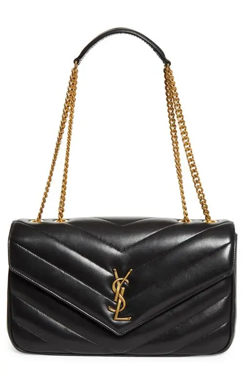 Saint Laurent Medium Loulou Quilted Leather Shoulder Bag - Noir