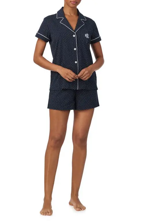 Ralph Lauren Print Short Pajamas - Navy Dot