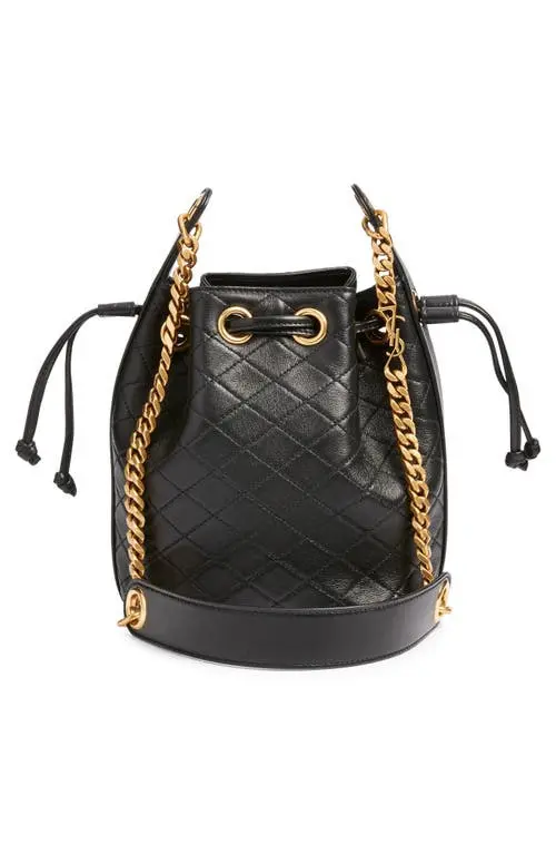 Saint Laurent Cassandre Quilted Leather Bucket Bag - Noir