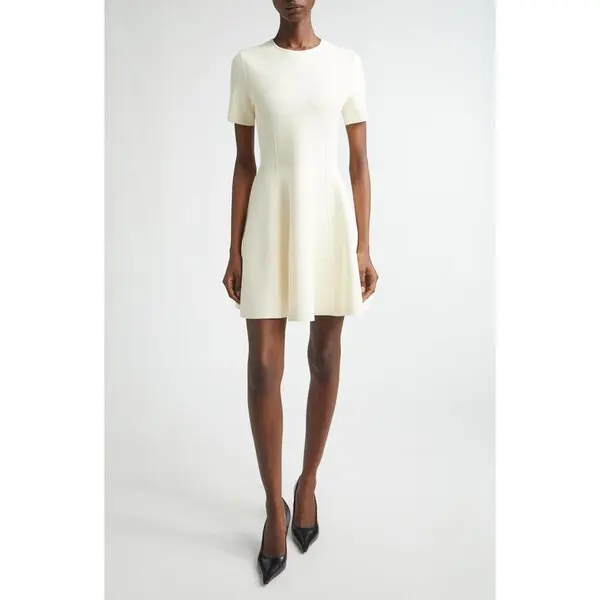 Alexander McQueen Fit & Flare Mini Dress - White