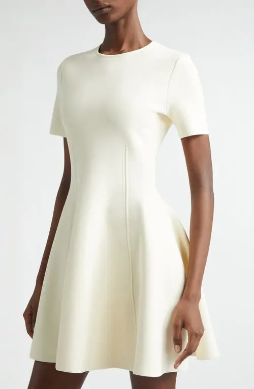 Alexander McQueen Fit & Flare Mini Dress - White