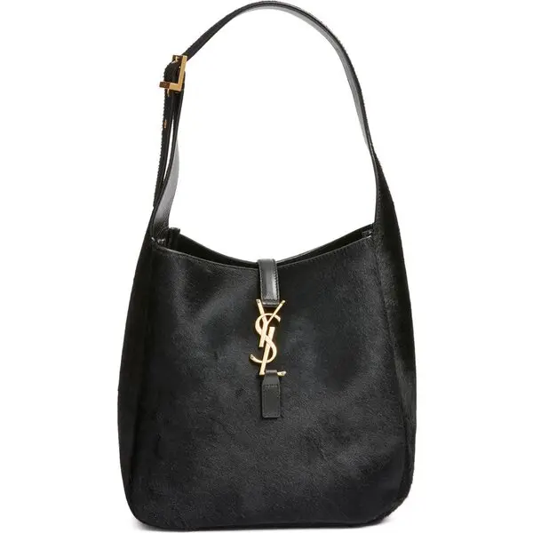 Saint Laurent Small Le 5 À 7 Genuine Calf Hair Shoulder Bag - Noir