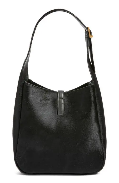 Saint Laurent Small Le 5 À 7 Genuine Calf Hair Shoulder Bag - Noir