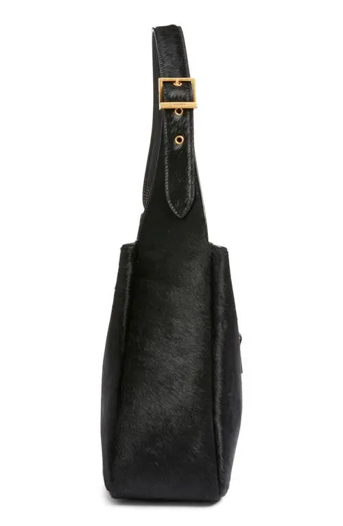 Saint Laurent Small Le 5 À 7 Genuine Calf Hair Shoulder Bag - Noir