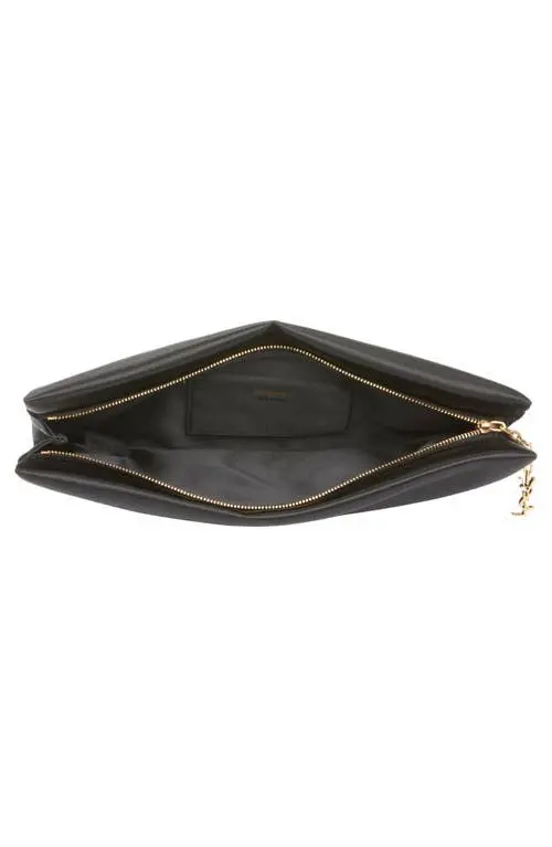 Saint Laurent Satin Soft Clutch - Noir