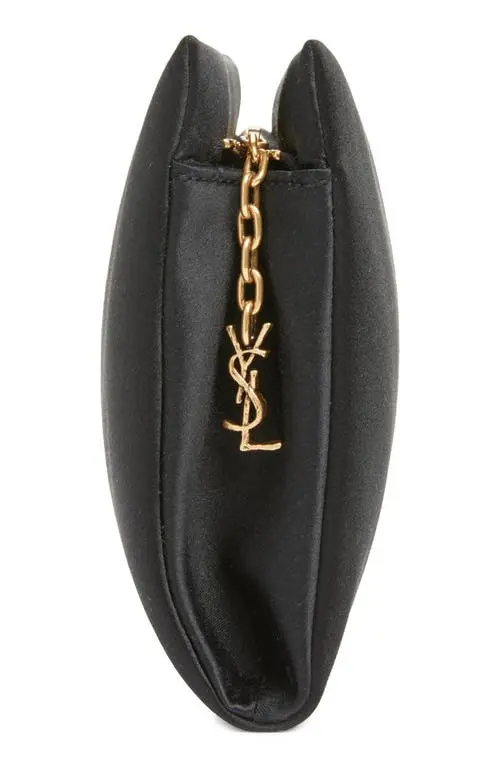 Saint Laurent Satin Soft Clutch - Noir