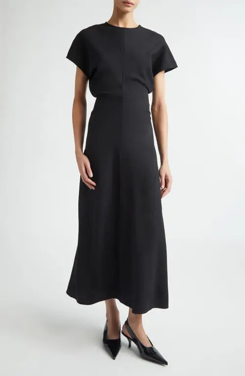 TOTEME Slouch Waist Wool Dress - Black