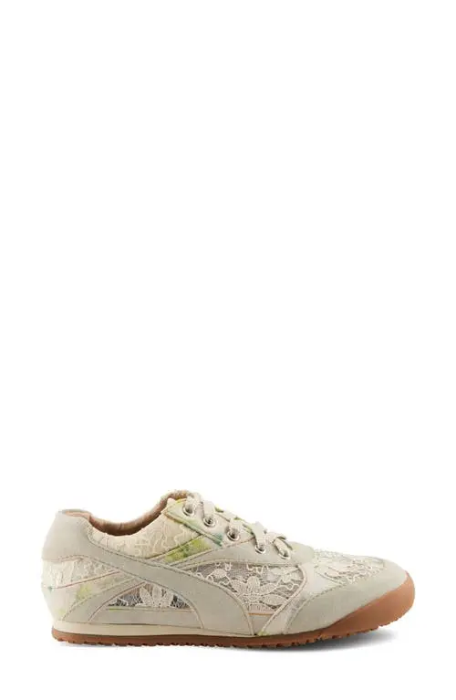 SPRING STEP SHOES Floral-embroidered Sneakers - Off White