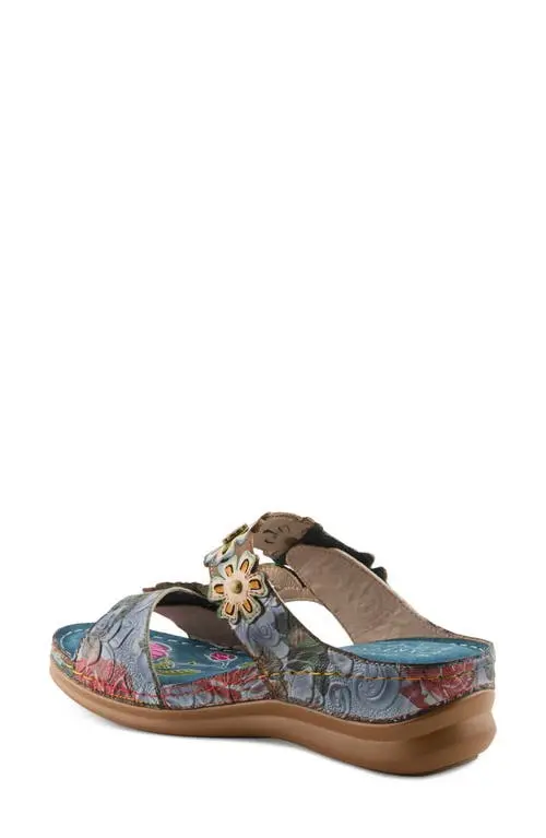 SPRING STEP SHOES Floral Wedge Sandals