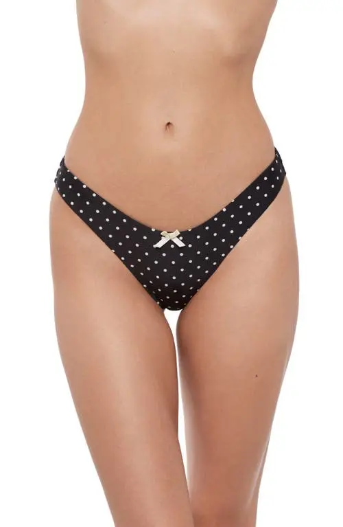 Steve Madden Scoop Front Hipster Bikini Bottom - Raven Black