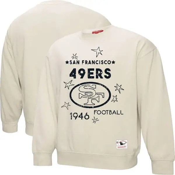 Mitchell & Ness San Francisco 49ers Shooting Star Pullover Sweatshirt - Cream