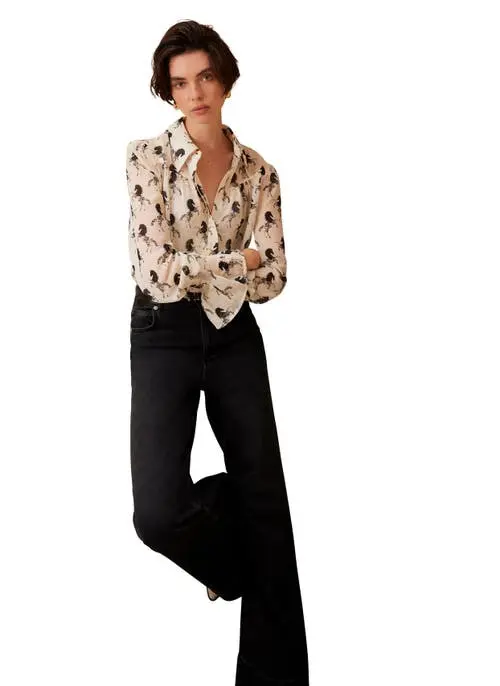 Mint Velvet Horse Print Sheer Blouse