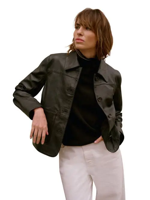 Mint Velvet Leather Pocket Detail Jacket