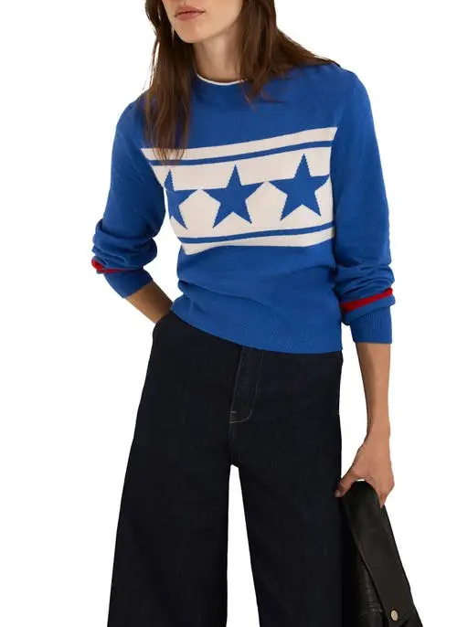 Mint Velvet Striped Star Knit Sweater