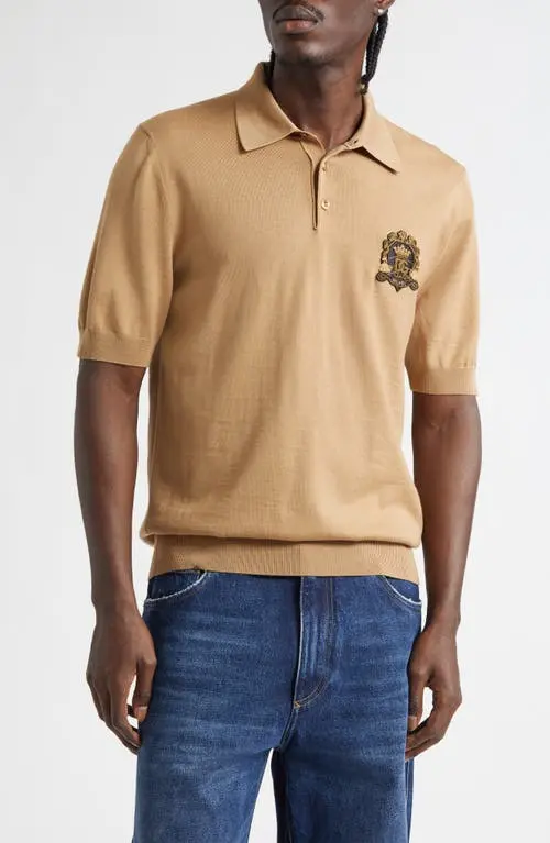 Dolce & Gabbana Logo Patch Virgin Wool Polo