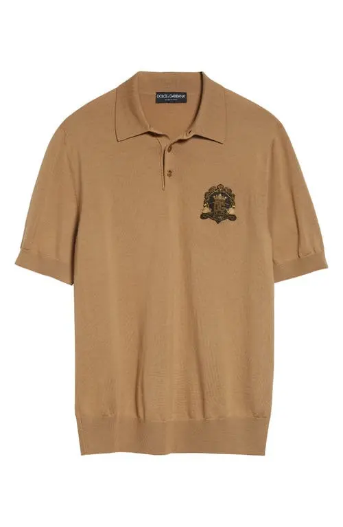 Dolce & Gabbana Logo Patch Virgin Wool Polo