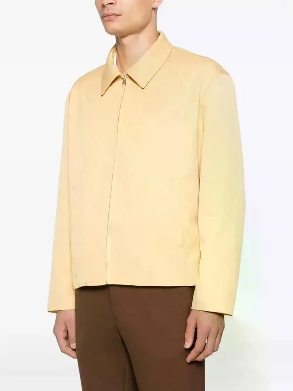 Sandro Zip-up Jacket With Classic Collar - Yellow