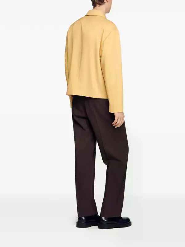 Sandro Zip-up Jacket With Classic Collar - Yellow
