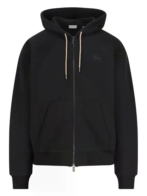 Burberry Check Detail Hoodie - Black