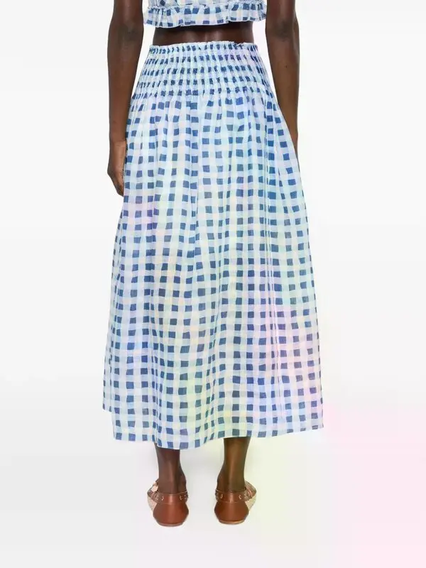 Sandro Check-pattern A-line Midi Skirt