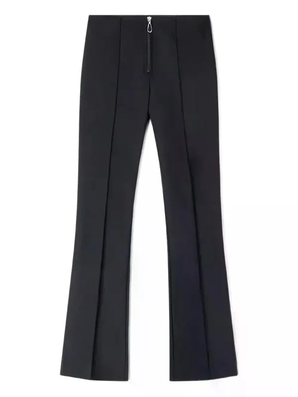 Sandro Pleated Flared Trousers With Front Zip