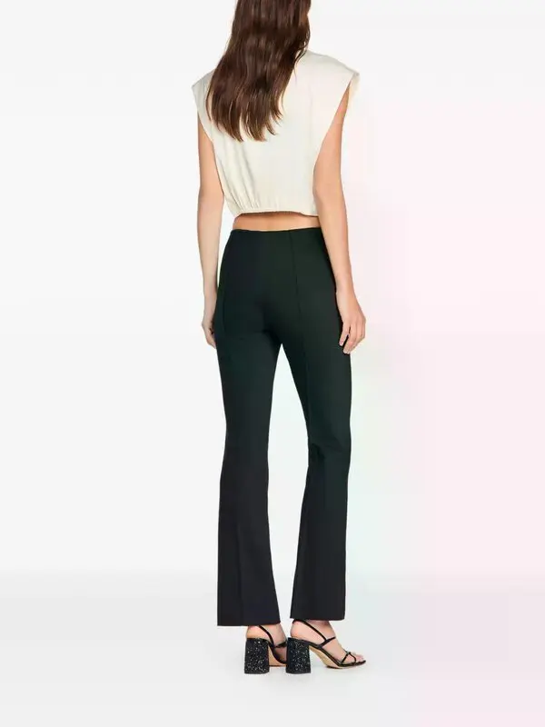 Sandro Pleated Flared Trousers With Front Zip