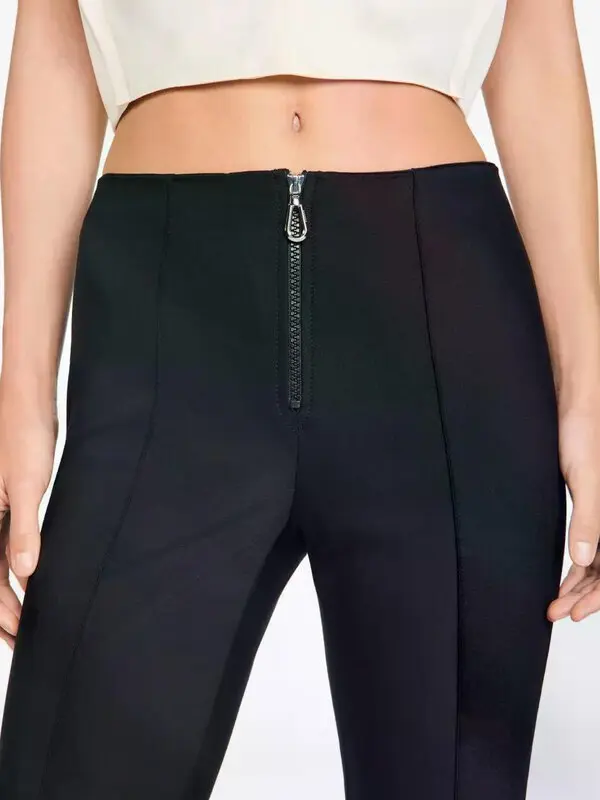 Sandro Pleated Flared Trousers With Front Zip