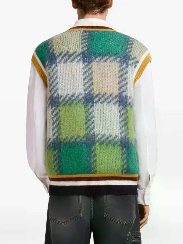 Marni Checked V-neck Vest
