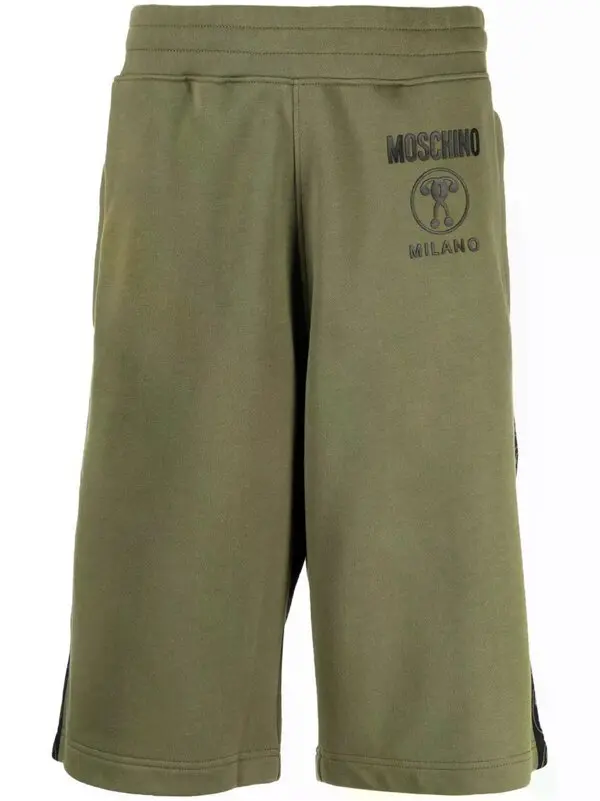 Moschino Logo-print Organic Cotton Track Shorts - Green